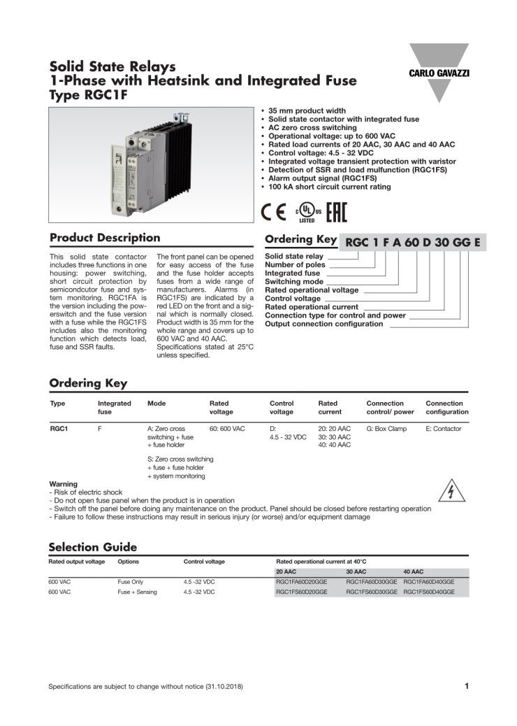 Carlo Gavazzi Solid State Relays (SSR) : 네이버 블로그