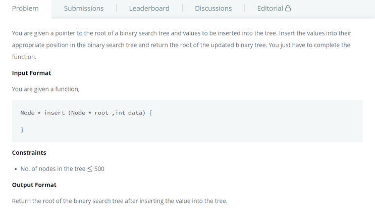 [Hacker Rank] Binary Search Tree : Insertion : 네이버 블로그