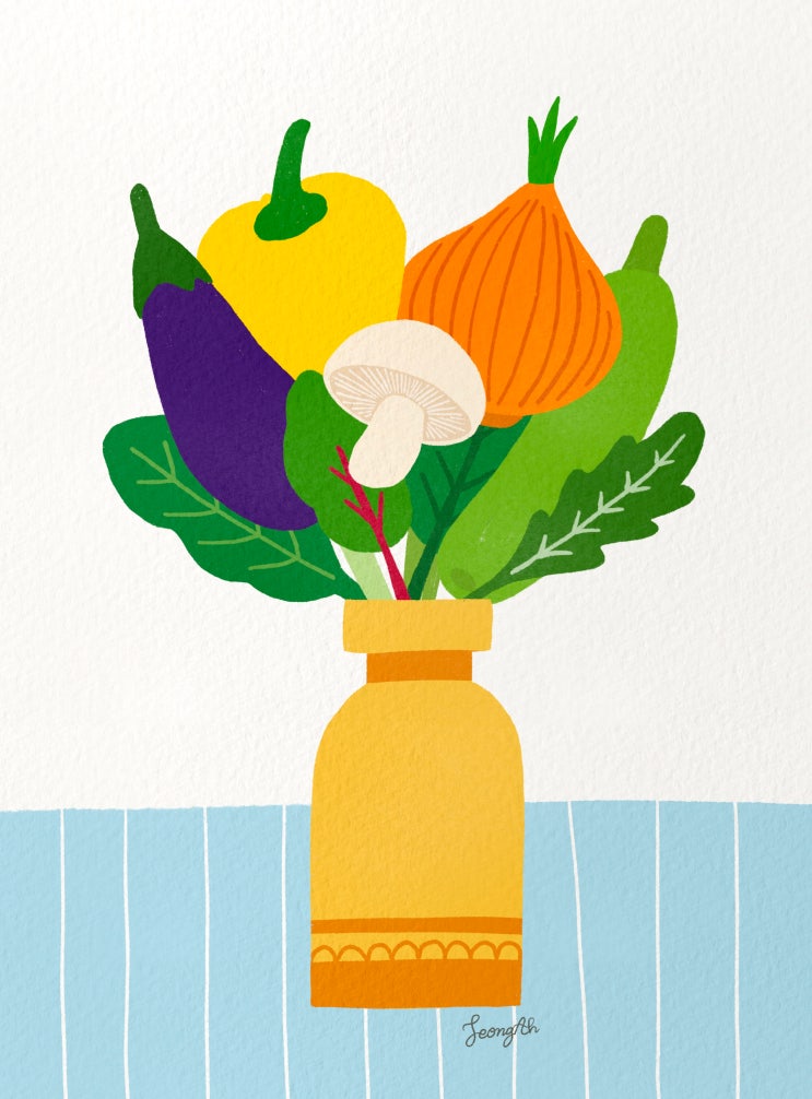아이패드 드로잉 ) vegetable flowers / 채소그림/ 꽃병그리기 : 네이버 블로그