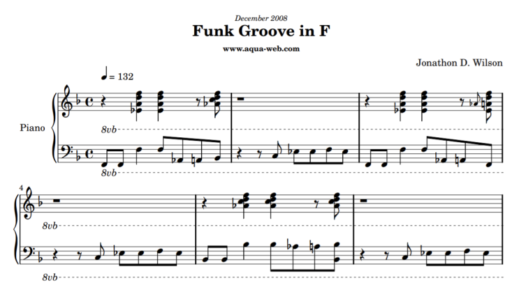 재즈 펑크 피아노 | Piano Funk Groove In F 악보 다운로드 : 네이버 블로그