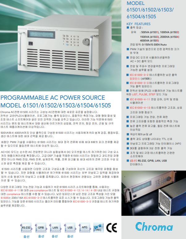 Chroma AC소스 카탈로그 500VA~4KVA (61501, 61502, 61503, 61504, 61505) : 네이버 블로그