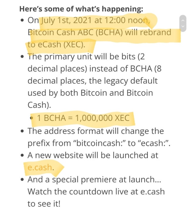 비트코인캐시에이비씨(BCHA) 업비트 XEC코인(이캐시)으로 리브랜딩! 입출금 및 거래중단! 상장빔 쏠까? : 네이버 블로그