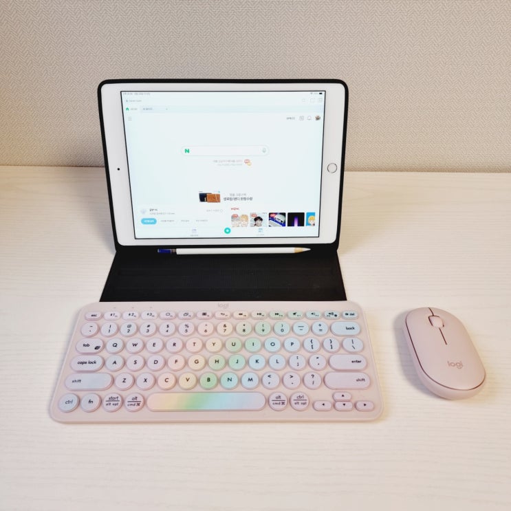 로지텍 블루투스 키보드 K380 페블 마우스m350 세트 아이패드 연결하는 방법 네이버 블로그