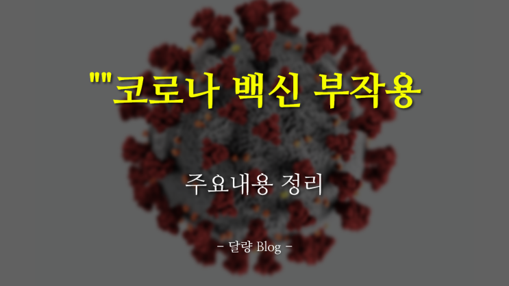 코로나 백신 부작용 코로나 백신 접종 후 부작용 종류는 백식 부작용 대처 방법기관 네이버 블로그