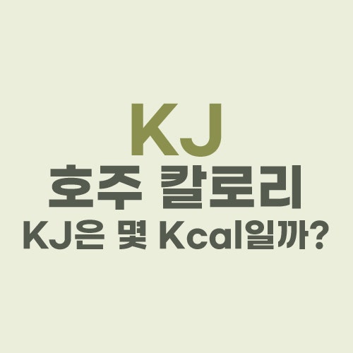 호주 칼로리 계산법 ( KJ 은 몇 Kcal 일까?) : 네이버 블로그