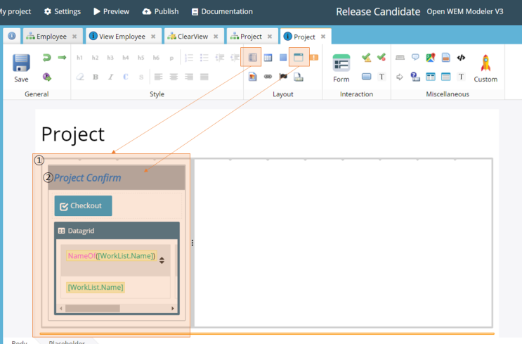 WEM Modeler : Widgets from the Layout and Interaction Tab : 네이버 블로그