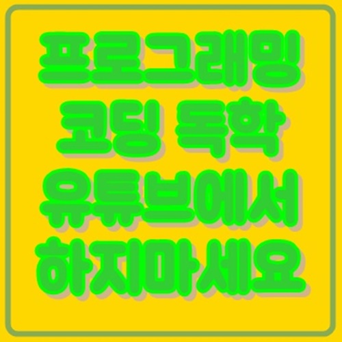 프로그래밍 코딩 비전공자 독학 유튜브에서 하지 마세요 네이버 블로그