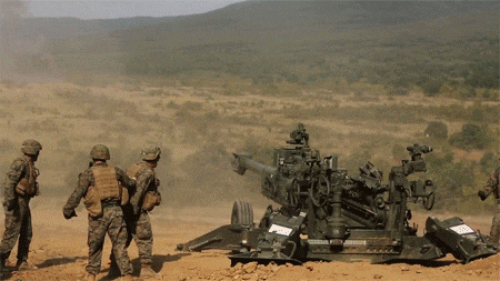 미해병대 155mm M777 곡사포 직사사격.gif : 네이버 블로그