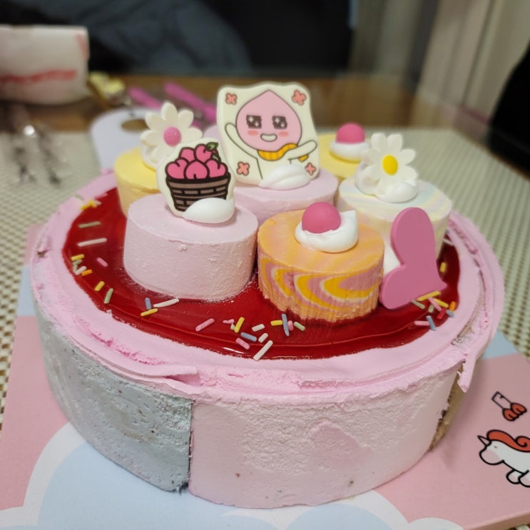 [베라] 배스킨라빈스 어피치 에디션 아이스크림케이크 후기 : 네이버 블로그