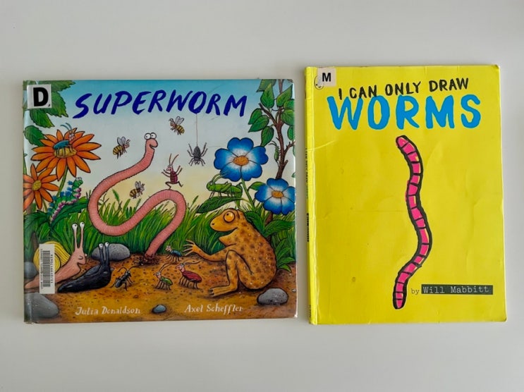 [영어그림책] 꿈틀꿈틀 지렁이 책 Superworm + I can only draw worms 지렁이 그리기 독후 활동 ...
