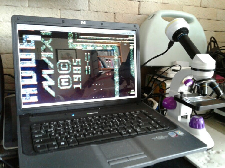 듀오 MFL-007 현미경에 개조한 CCD.CAMERA를 설치하여 2X3미리 IC CHIP 휴대폰 집적회로 촬영 ADO6X 1Z ...