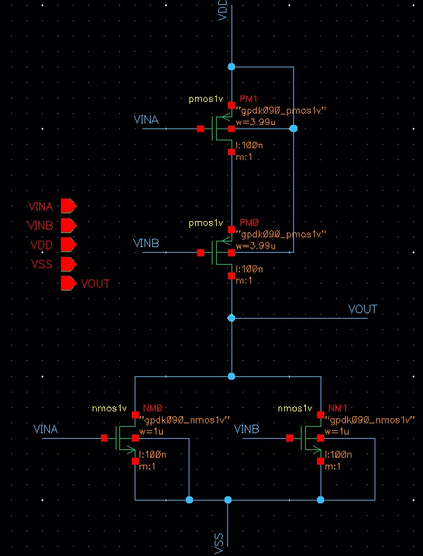 Virtuoso 2일차 Schematic, Layout [Logic gate(논리 게이트:(2~4) NAND,NOR)] : 네이버 블로그