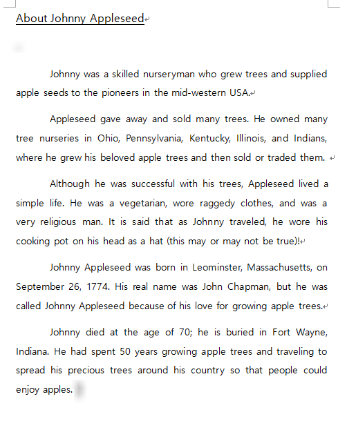 [이매초등영어] 'Johnny Appleseed' by Patricia Brennan Demuth : 네이버 블로그