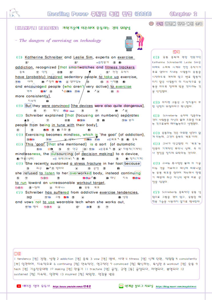 Ebs 리딩파워 주제별 독해 완성 2강 변형 문제 워크북 한줄해석 단어 정리 분석노트 비밀노트 네이버 블로그