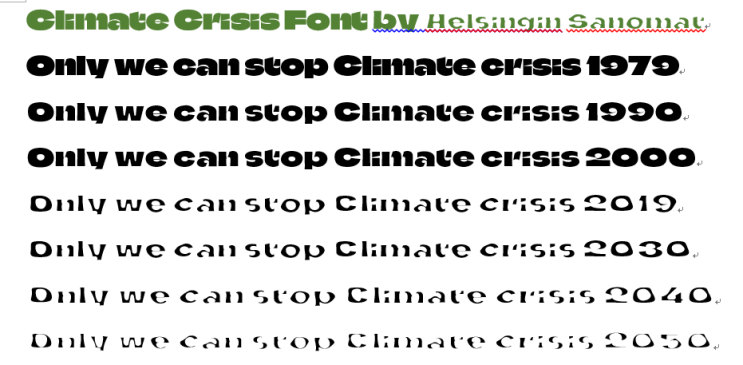 기후 위기를 반영한 글꼴 Climate Crisis Font 무료 다운로드 : 네이버 블로그