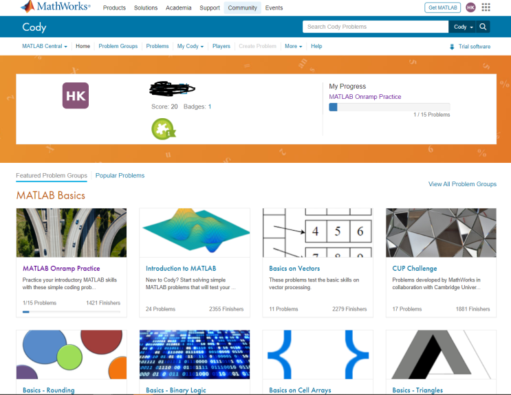MATLAB Cody 링크 : 네이버 블로그