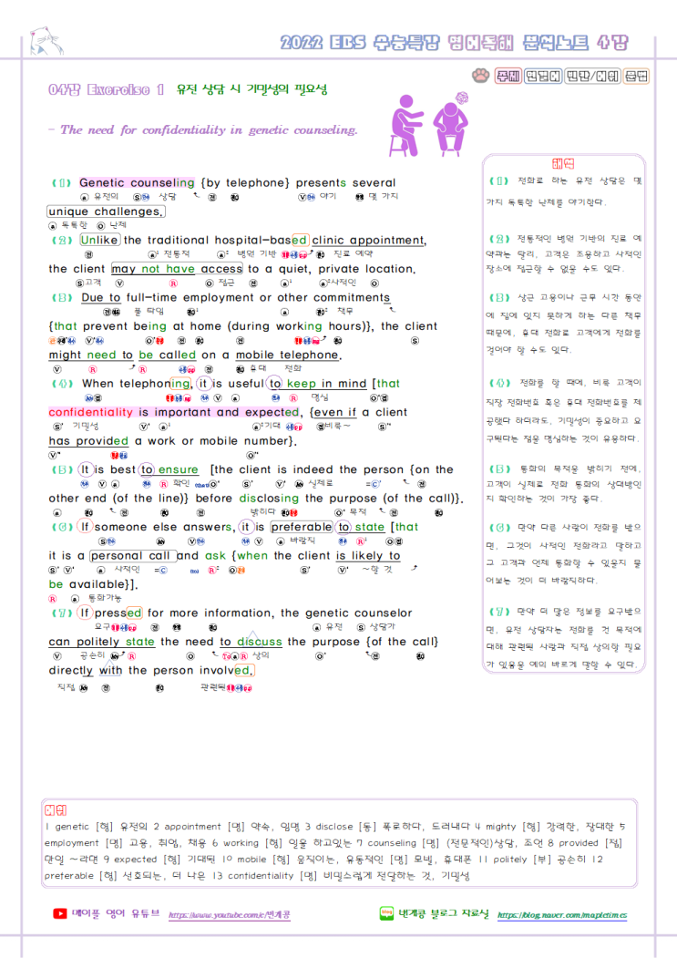 2022 Ebs 수능특강 영어독해 4강 본문 지문 분석 변형문제 워크북 3종 한줄해석 단어 정리 무료 자료 네이버 블로그