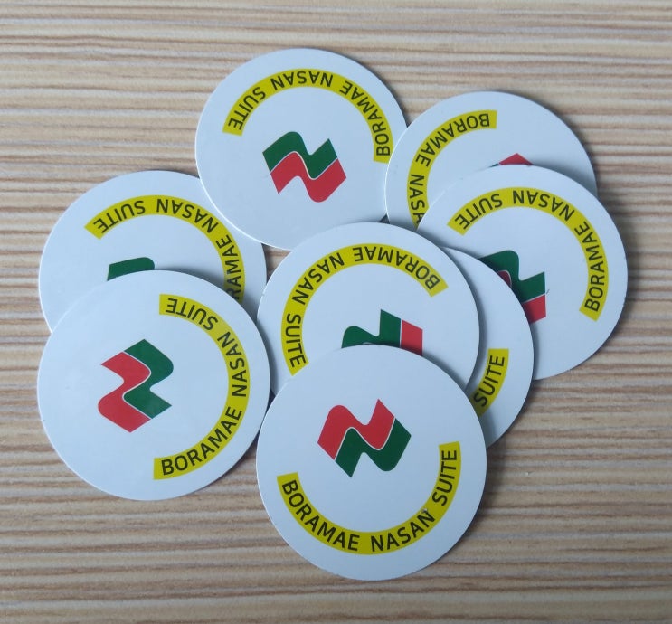 RFID TEMIC T5577 Chip An-Ti Metal Sticker 지름 40mm 사이즈 125KHz 주파수 특수 스티커 ...