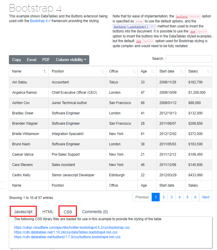 CDN : Jquery, Bootstrap, DataTable : 네이버 블로그 CDN : Jquery, Bootstrap, DataTable : 네이버 블로그
