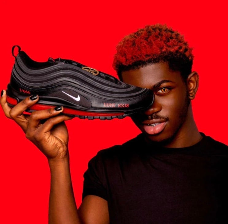 MSCHF X Lil NasX Nike Air max 97 “Satan shoes” 미스치프 X 릴 나스엑스 사탄 나이키 에어 ...