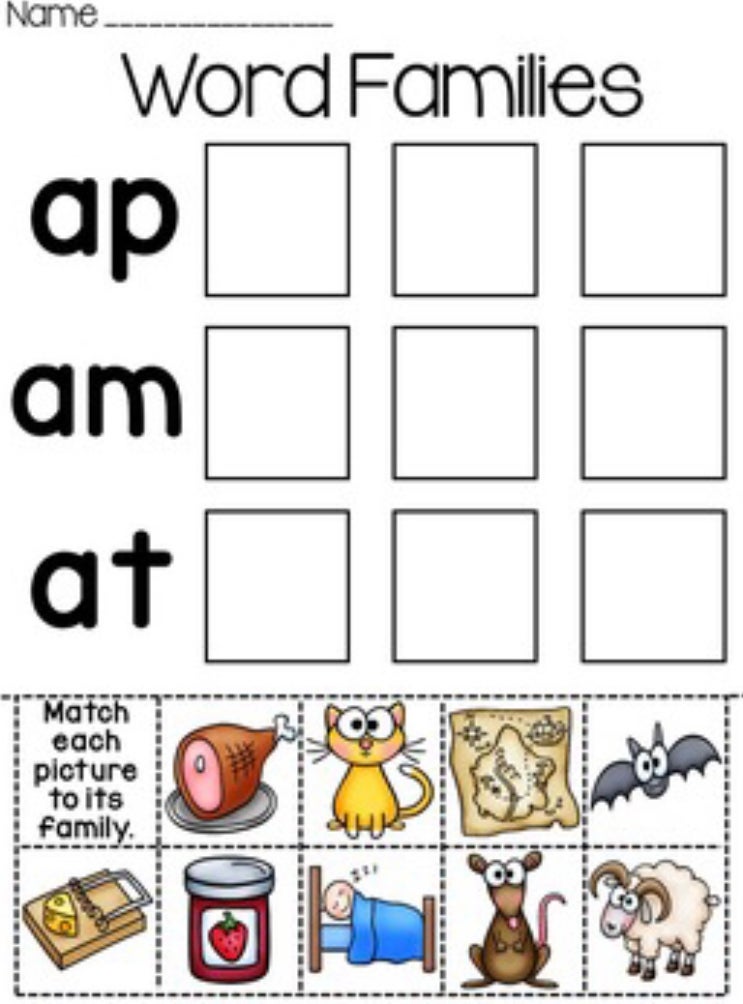 Short Vowel a word family worksheet : 네이버 블로그