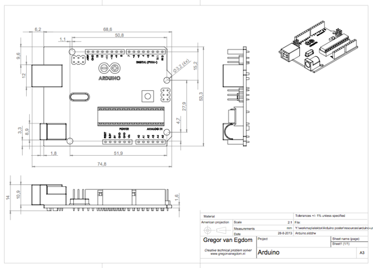 아두이노 우노 (R3)_Datasheet & 3D 모델 (STEP) & 2D도면 : 네이버 블로그
