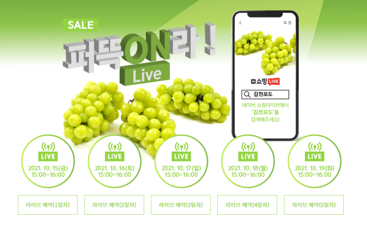 김천포도 샤인머스켓 온라인 축제 라이브커머스랜선마켓축제기간 할인이벤트 네이버 블로그