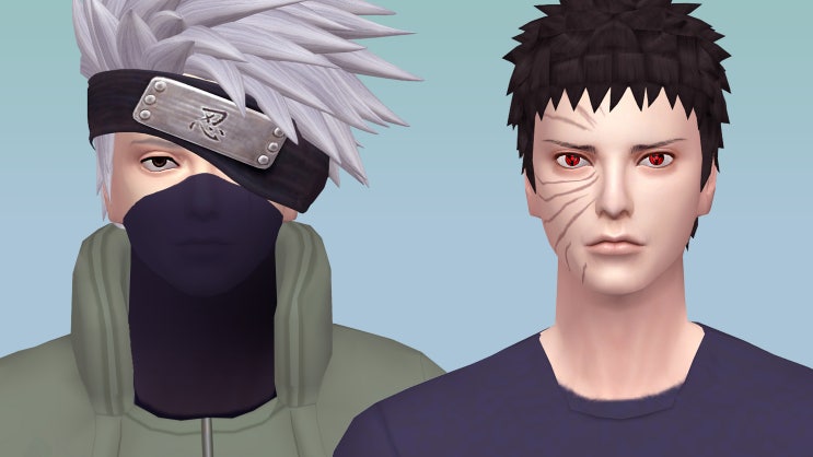 심즈4 심배포) 나루토 - 하타케 카카시, 우치하 오비토 // [Sims4] Naruto-Hatake Kakashi ...