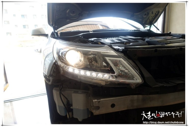 르노삼성SM5 포지셔닝LED 라이트 교체. 상시 데이라이트(DRL)작업.배선 : 네이버 블로그