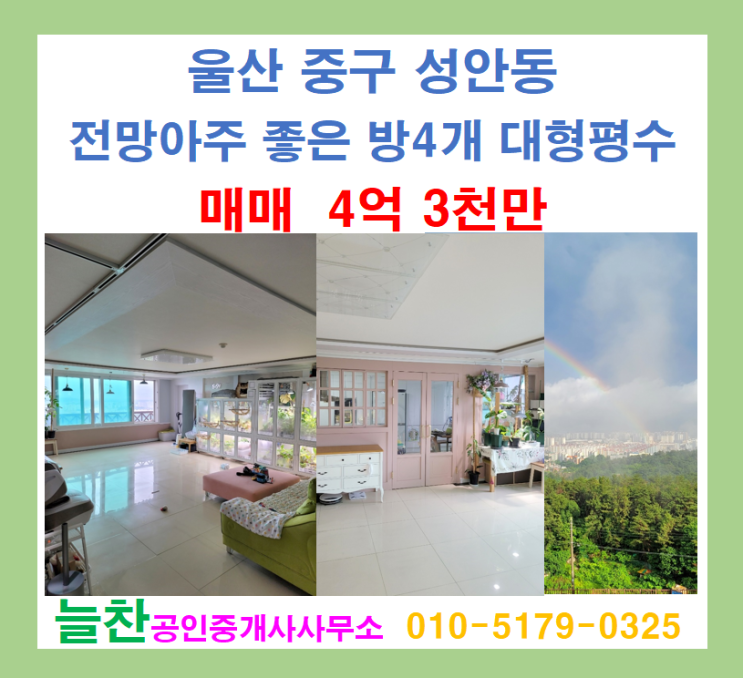 거래완료 울산 중구 성안동 전망 아주 좋은 방4개 중대형평수 고급빌라매매 성안동부동산늘찬부동산 네이버 블로그