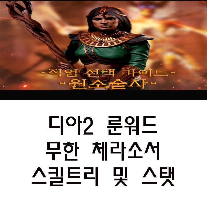 디아2 룬워드 무공 체라소서 스탯 및 스킬 트리 디아블로2 레저렉션 소서리스 용병 아이템 장비 세팅 정리 네이버 블로그