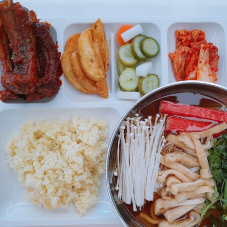 단체급식 메뉴모음신메뉴 바베큐폭립가쓰오우동웨지감자튀김채소피클 만들기10월 구내식당 특식메뉴 레시피 네이버 블로그