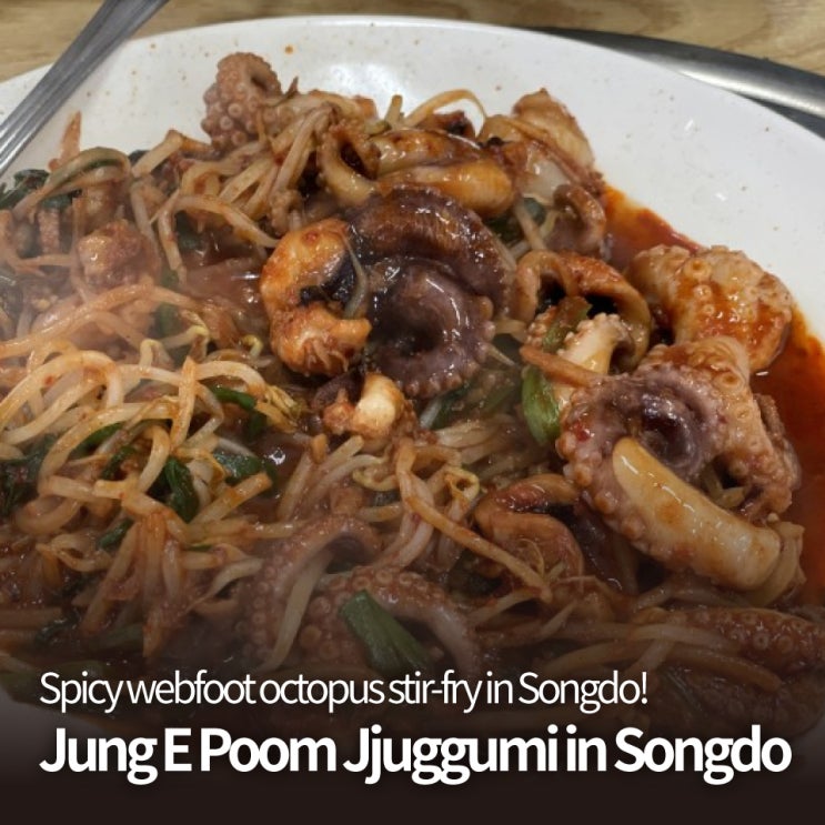 'Jung E Poom Jjuggumi', Spicy webfoot octopus stir-fry in Songdo! : 네이버 블로그