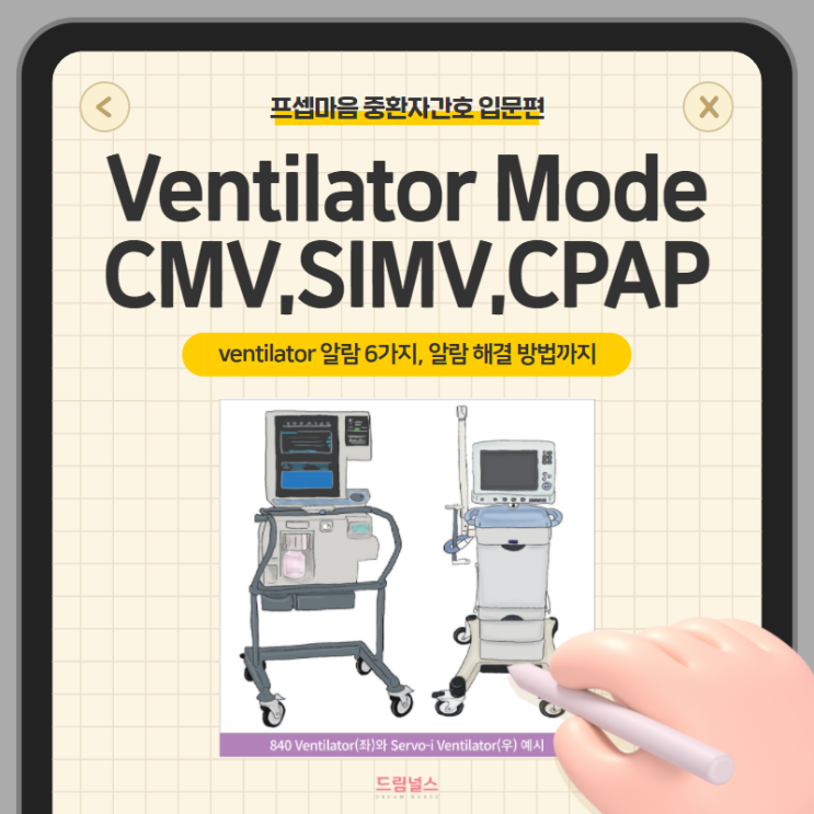 Ventilator mode 3가지 CMV, SIMV, CPAP와 알람 대처법까지! : 네이버 블로그