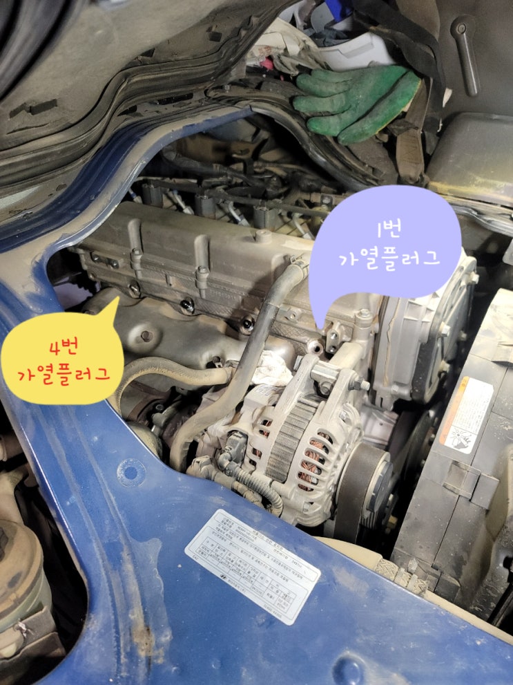 포터 2 가열 플러그 예열 플러그 교환 쌍용 예열플러그 쌍용 가열플러그 배터리 교환 등 네이버 블로그