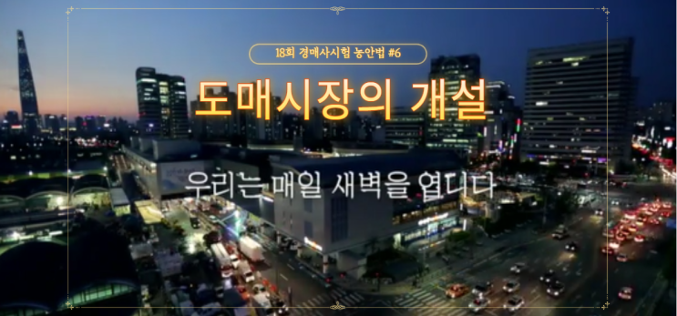 제18회 기출문제 풀고 경매사 되기 농안법6번 도매시장의 개설에 대해서 자세하게 알아보아요 네이버 블로그