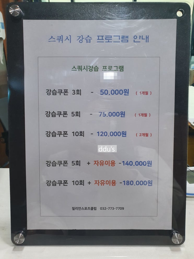 인천 중구 스쿼시 강습 질리언 스포츠 클럽 2021년 11월 스쿼시강습 안내 네이버 블로그