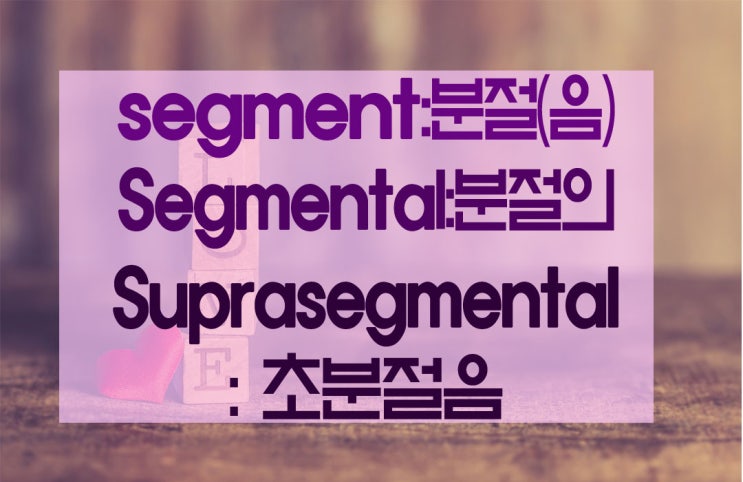 segment 분절(음)/ Segmental 분절의/ Suprasegmental 초분절음 : 네이버 블로그