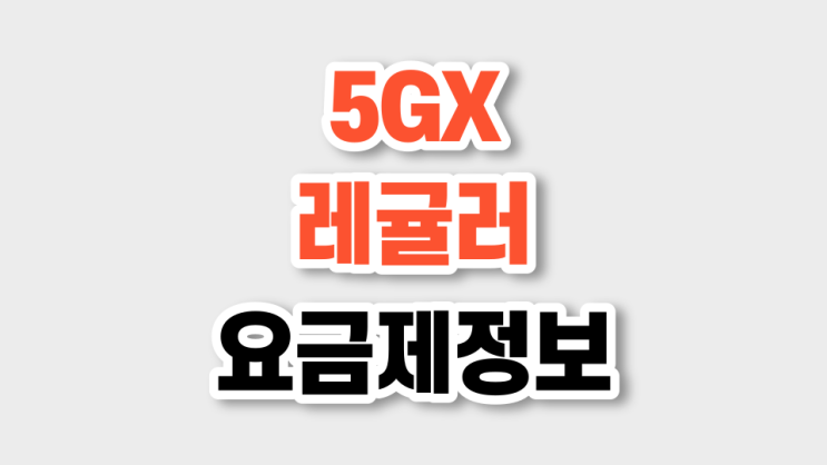 5GX 레귤러, SKT 대표 5G 요금제 알아보자 : 네이버 블로그