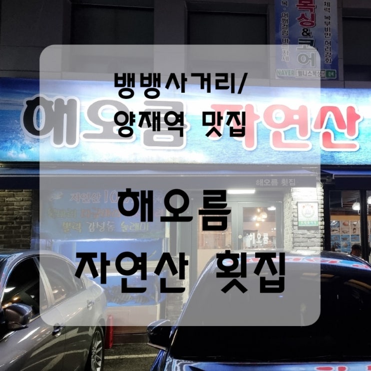 서울 서초양재 자연산 모듬회가 맛있는 해오름 자연산 횟집 뱅뱅사거리맛집 양재역맛집 네이버 블로그