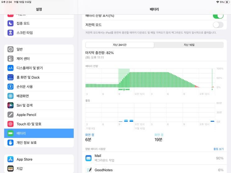 아이패드 배터리 싸이클 배터리 효율 확인하기어플 컴퓨터 케이블 필요x 네이버 블로그