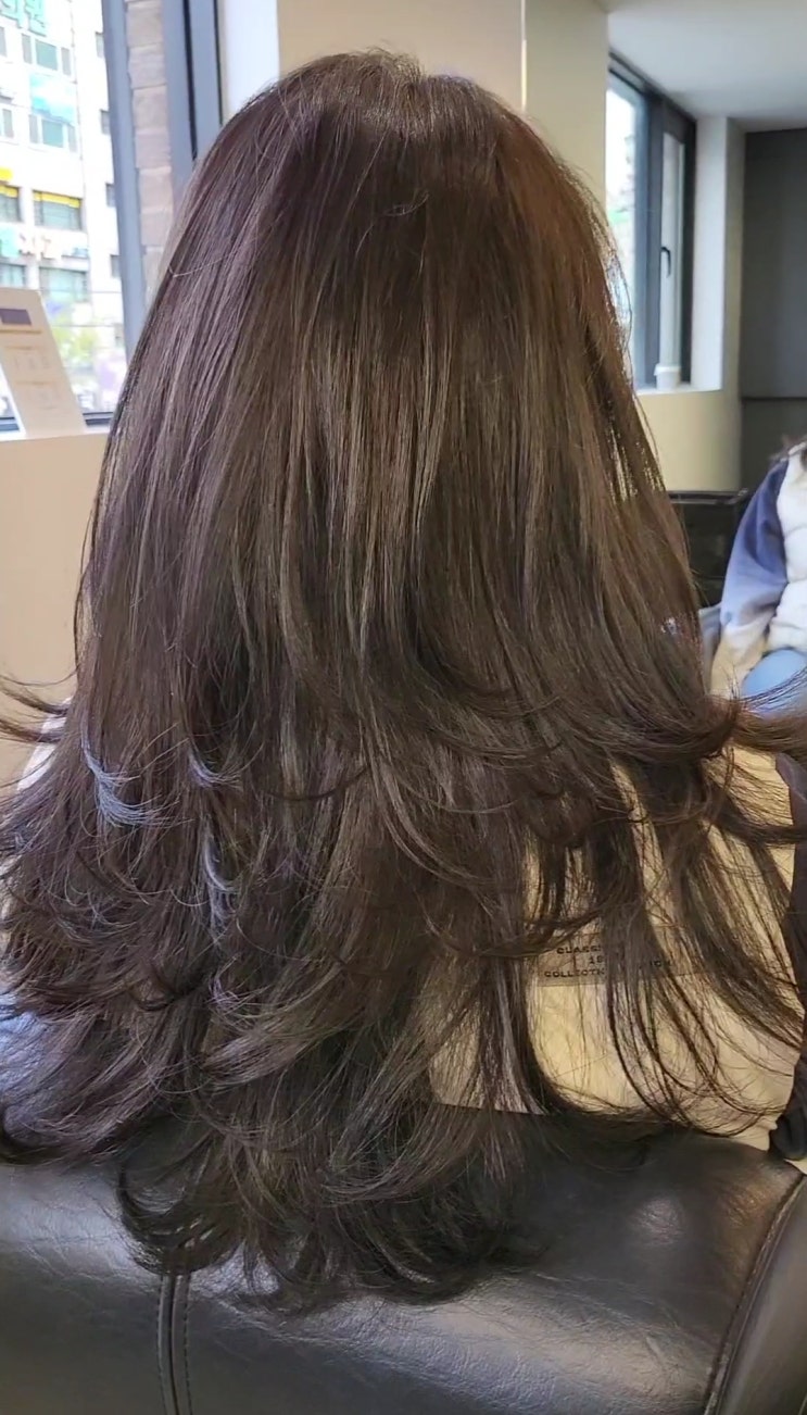 당산역미용실 레이어드허쉬컷톤다운블루브라운허쉬컷레이어드펌 By 헤어스튜디오백가 백경원장 네이버 블로그