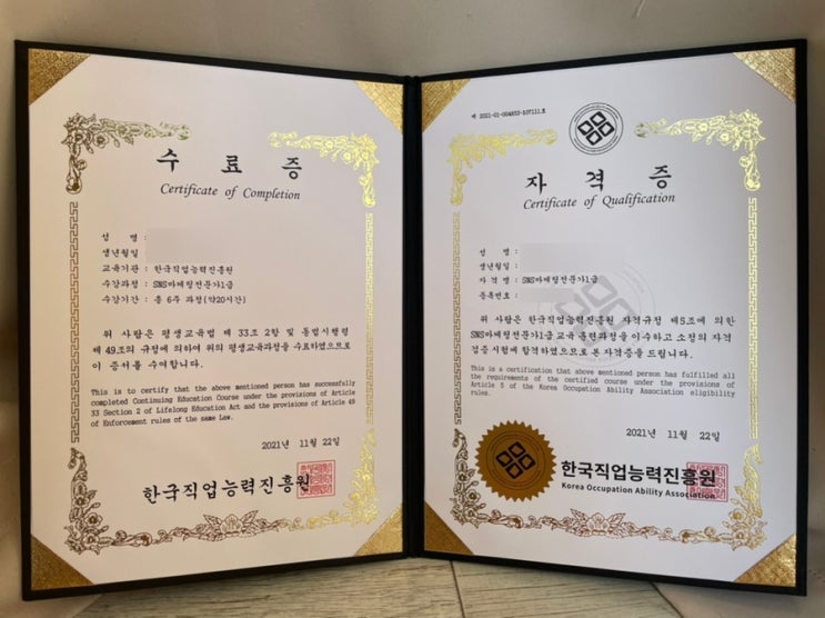 Sns마케팅전문가1급 한국직업능력진흥원에서 무료수강하고 자격증 딴 후기 네이버 블로그