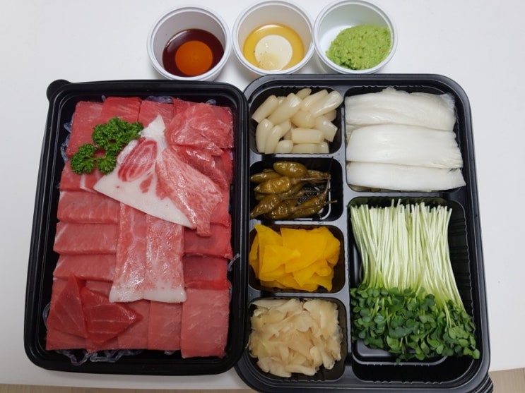 세종 나성동 포장배달맛집 참다랑어막주는집 참치정육점에서 참다랑어소 포장해와서 먹었어요 ㅎㅎ 맛있다 여민전 사용