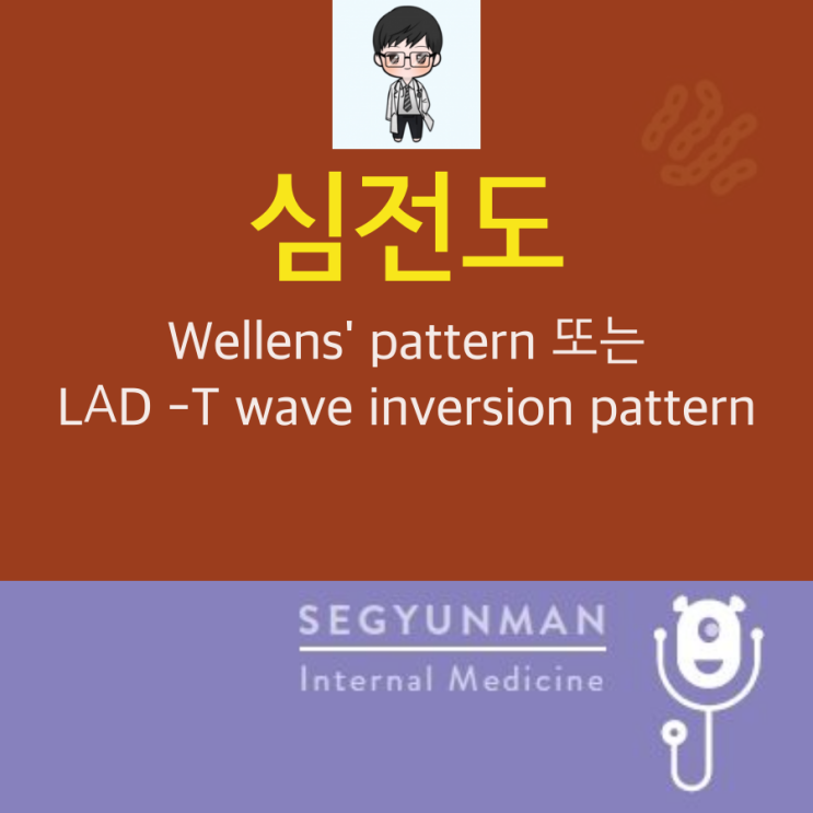 [심전도] Wellens' pattern 또는 LAD -T wave inversion pattern : 네이버 블로그