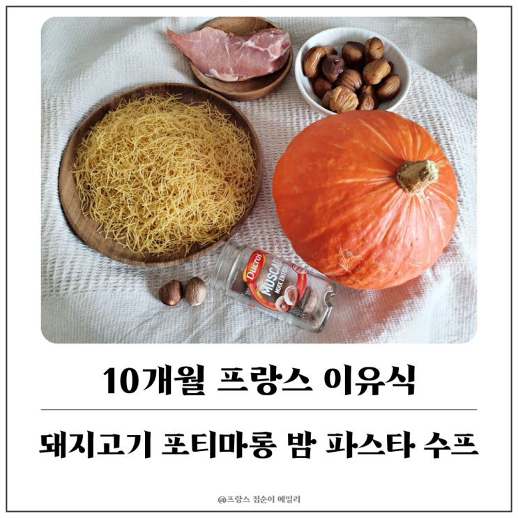 10개월 아기 프랑스 이유식 돼지고기 포티마롱 호박 밤 천사의머리카락 파스타 후기 수프 만들기 네이버 블로그