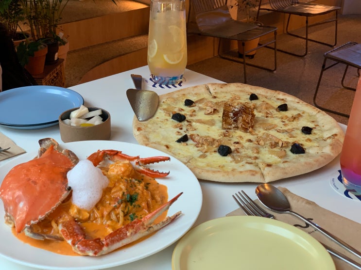 신사역맛집 분위기좋은곳 이탈리아 미슐랭출신가로수길 온다 크랩파스타 고르곤졸라 피자 네이버 블로그