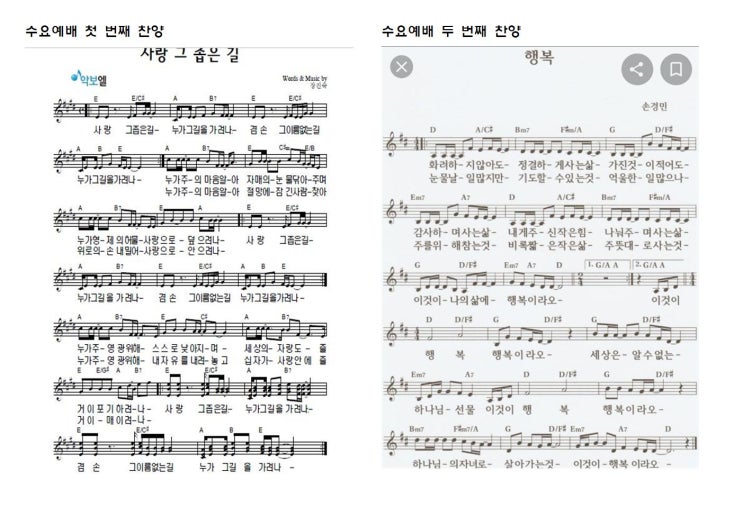 수요예배 찬양콘티20211215 콘티파일 포함 사랑 그 좁은길행복감사해요 깨닫지 못했었는데예수예수주가 일하시네