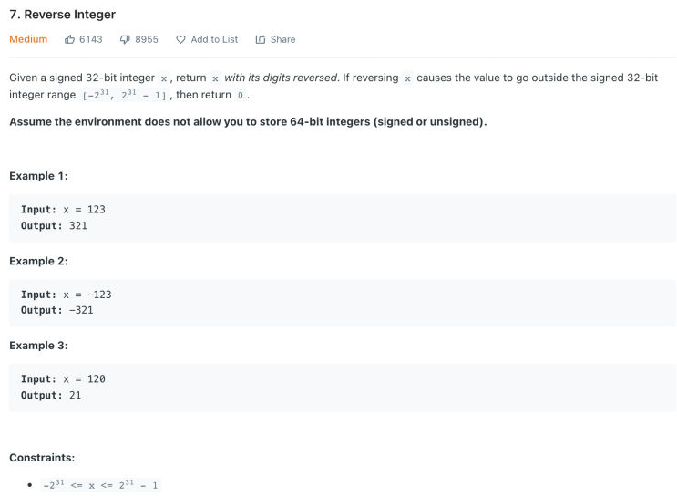 [LeetCode] Reverse Integer (JavaScript) : 네이버 블로그