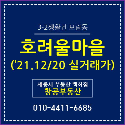 세종시 보람동 호려울마을 - 실거래가('21.12/20) : 네이버 블로그